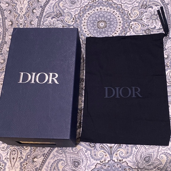 Dior | Other | Dior Navy Blue Shoe Box With Dust Bag | Poshmark